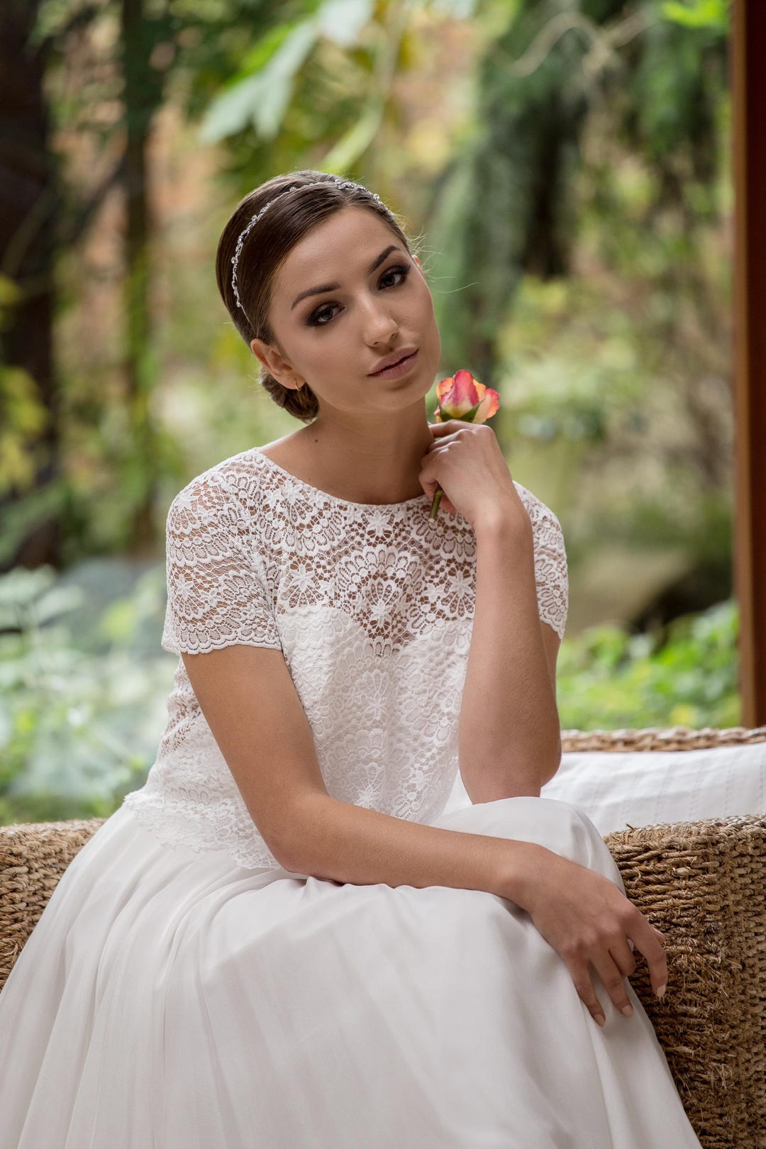 Lace Wedding Bolero – Bridal Shrug –short Sleeve Bridal Cover up ...