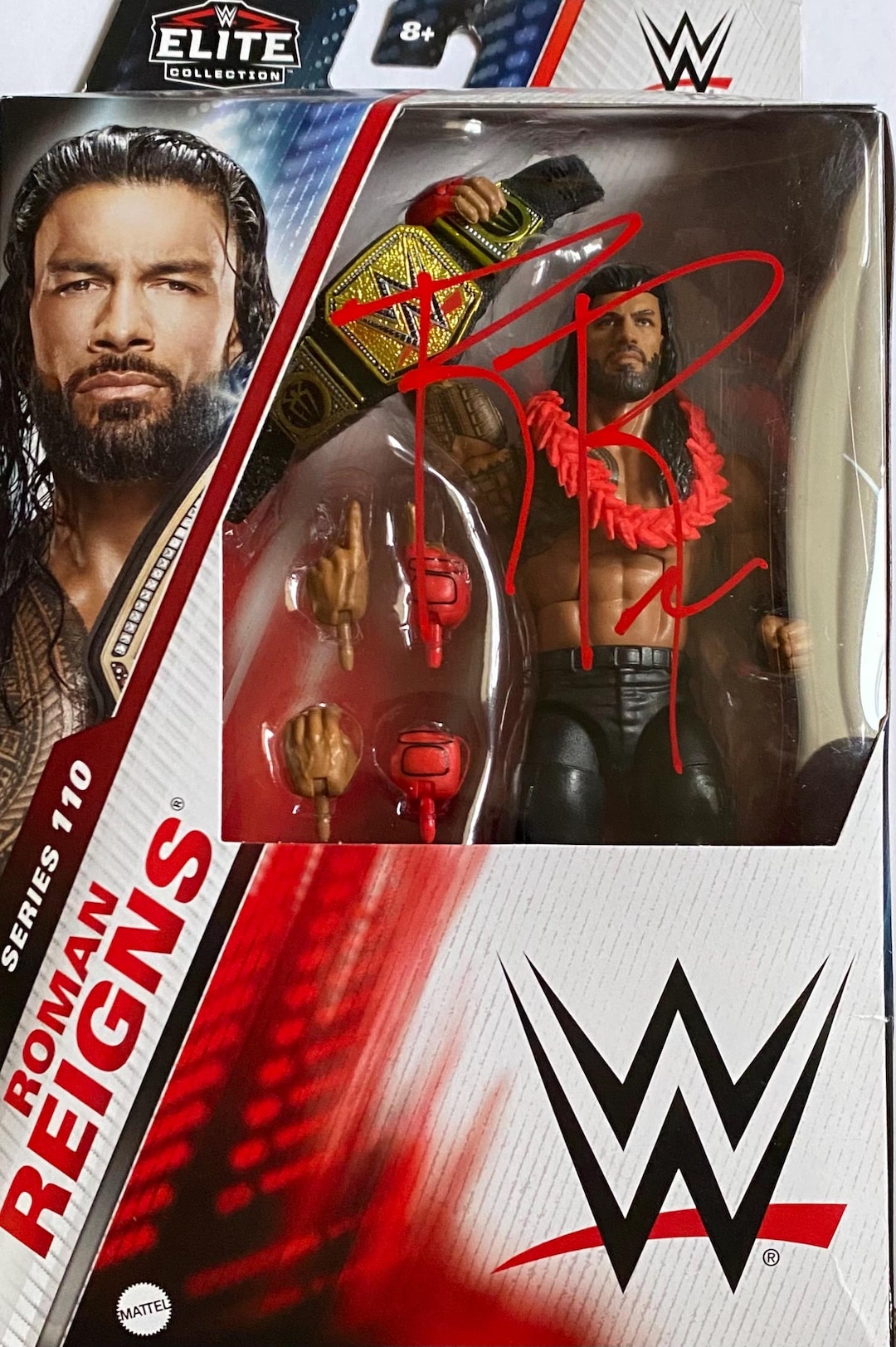 WWE Roman Reigns Autographed Elite Collection Series 110 Wrestler ...
