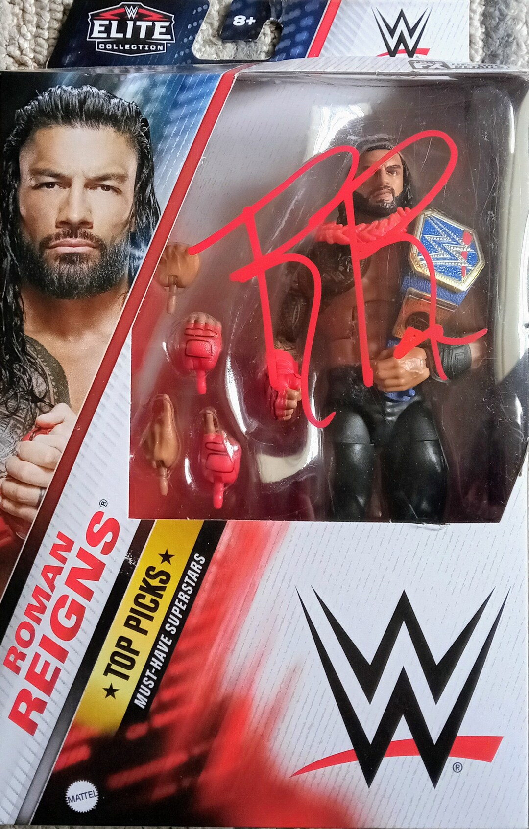 WWE Roman Reigns Autographed Signed Elite Collection Figure Wrestler ...