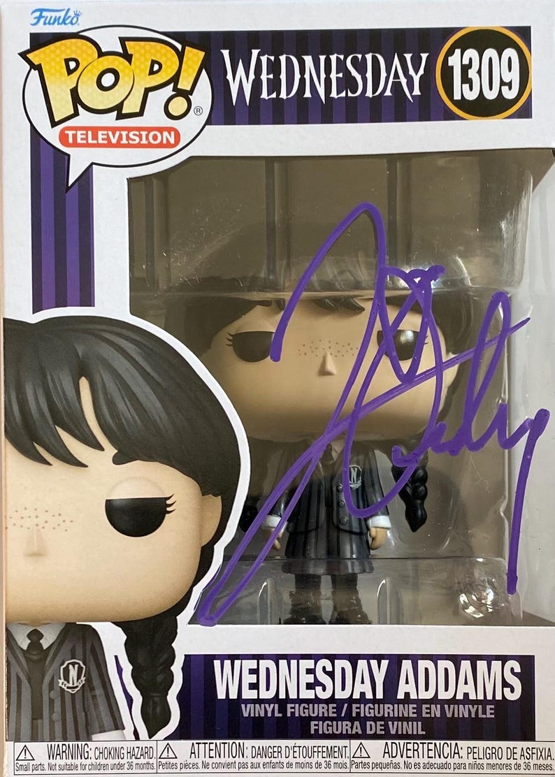 Jenna Ortega Autographed Wednesday Addams Funko Pop #1309 - Etsy