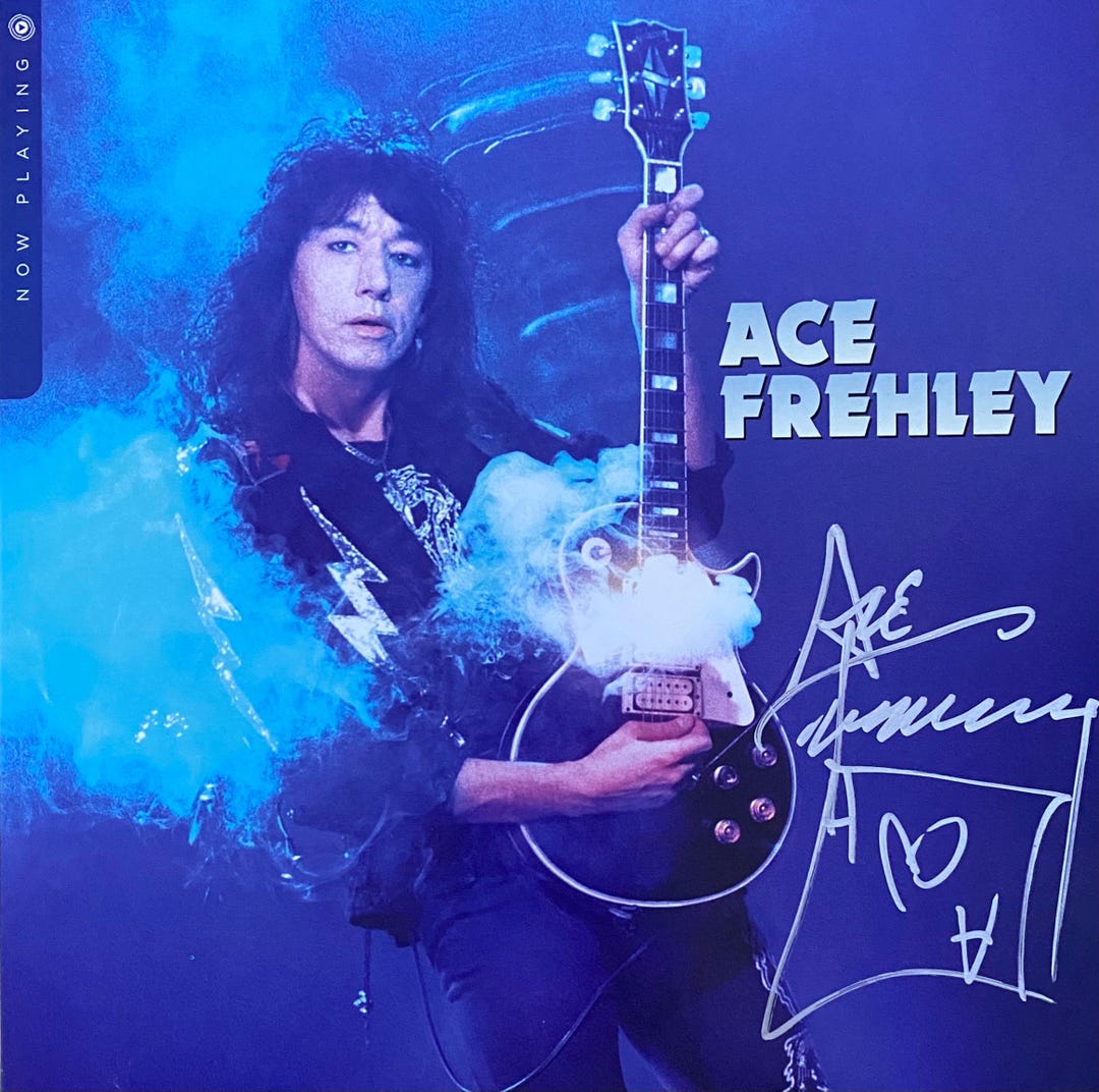 Ace Frehley Autographed Now Playing (cobalt Blue) Vinyl - Kiss the ...