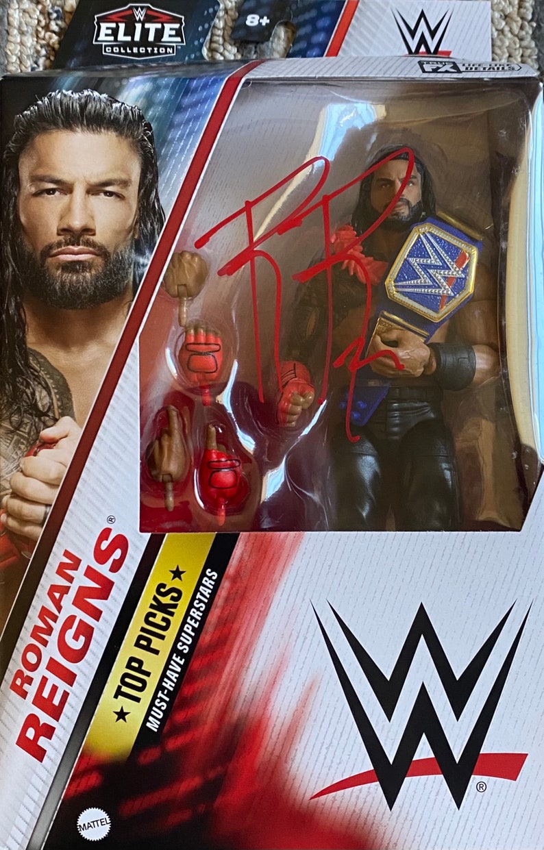 WWE Roman Reigns Autographed Signed Elite Collection Figure Wrestler ...