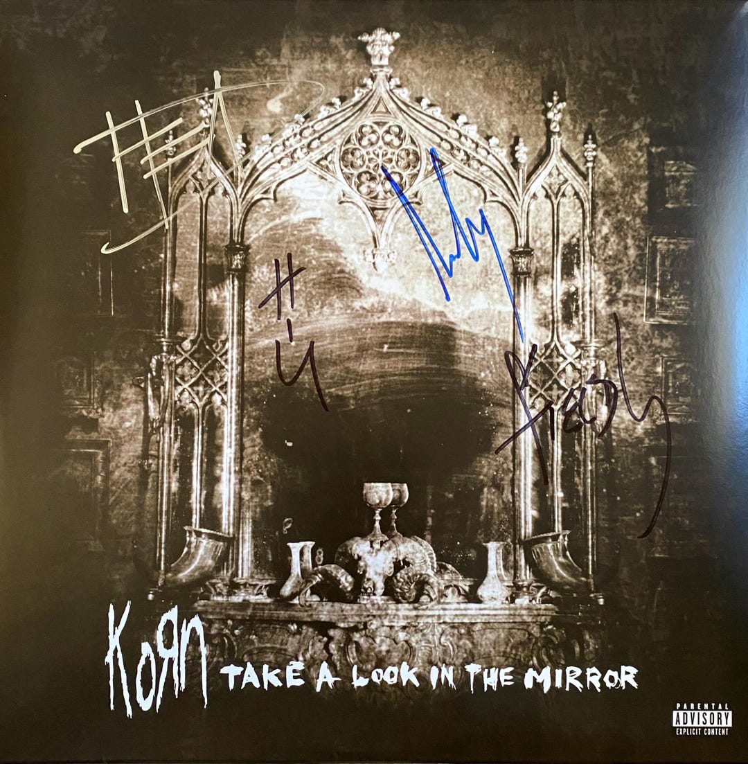 Korn Autographed Take A Look in the Mirror Vinyl - Jonathan Davis Head ...