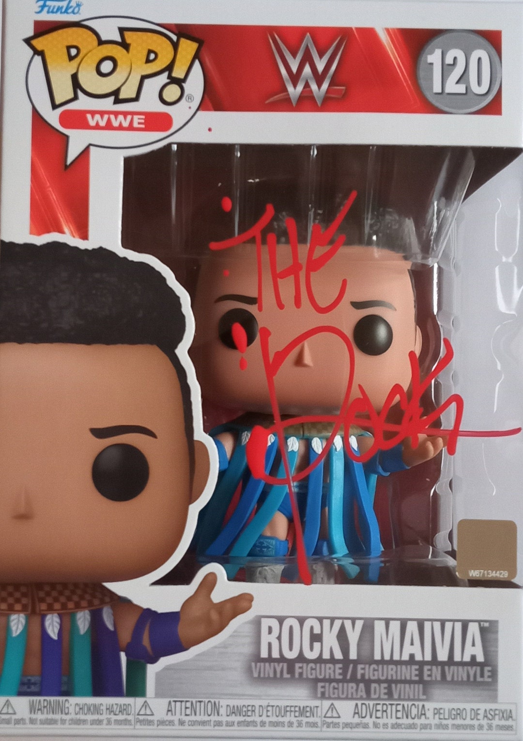 WWE Dwayne the Rock Johnson Autographed Signed Rocky Maivia Funko Pop ...