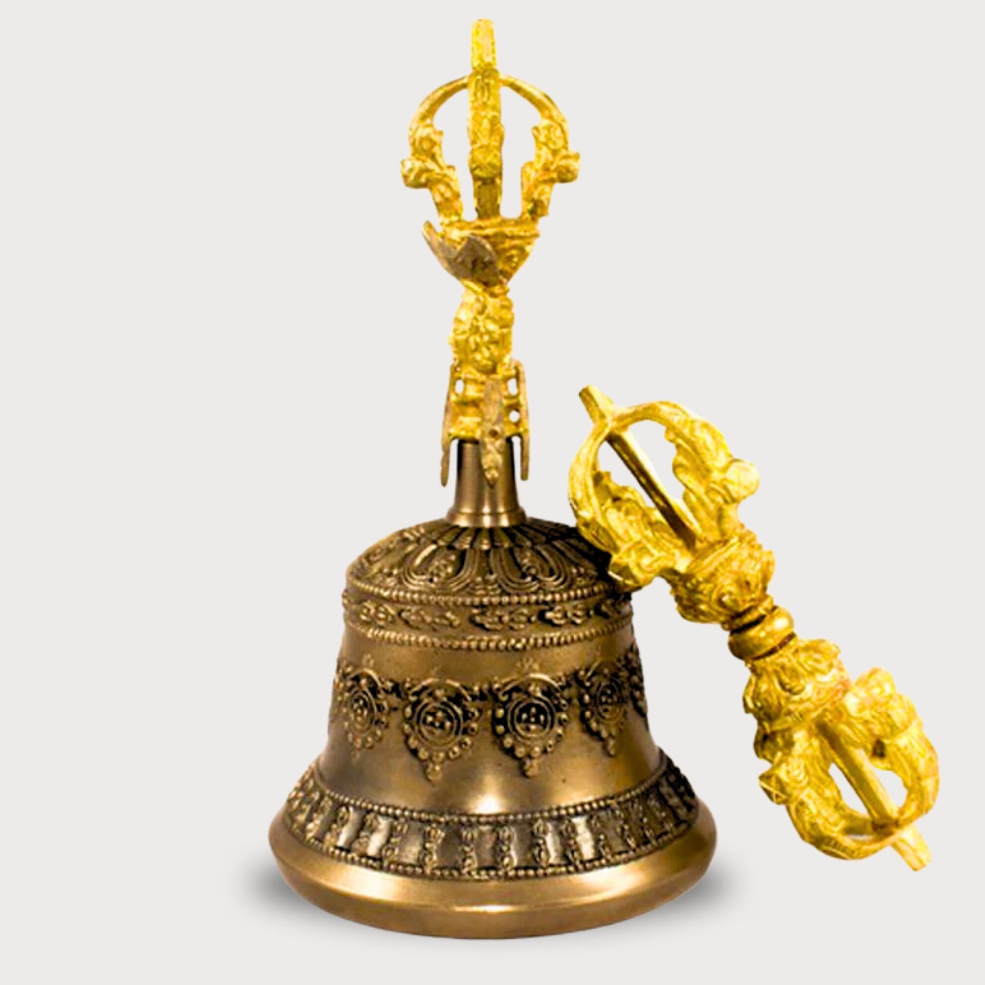 Tibetan Buddha Bell With Dorje vajra, Yoga, Chakra Balancing, Buddhist ...