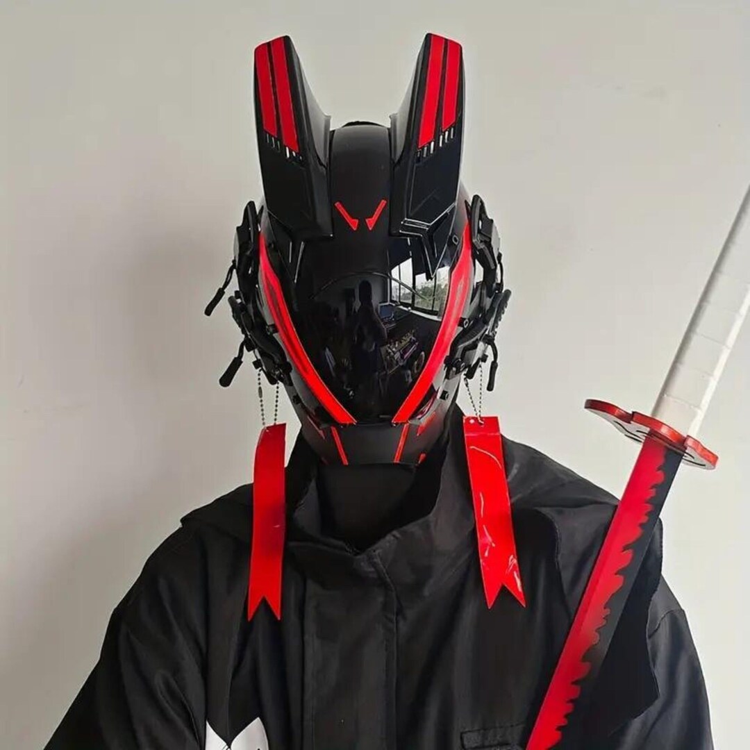Cyberpunk Mask, Cybergoth Techwear Mask, Cyberpunk Helmet, Futurstic ...
