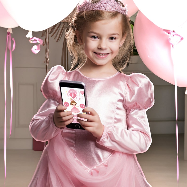 Digital Princess Birthday Invitation Ecard Animation Template to ...