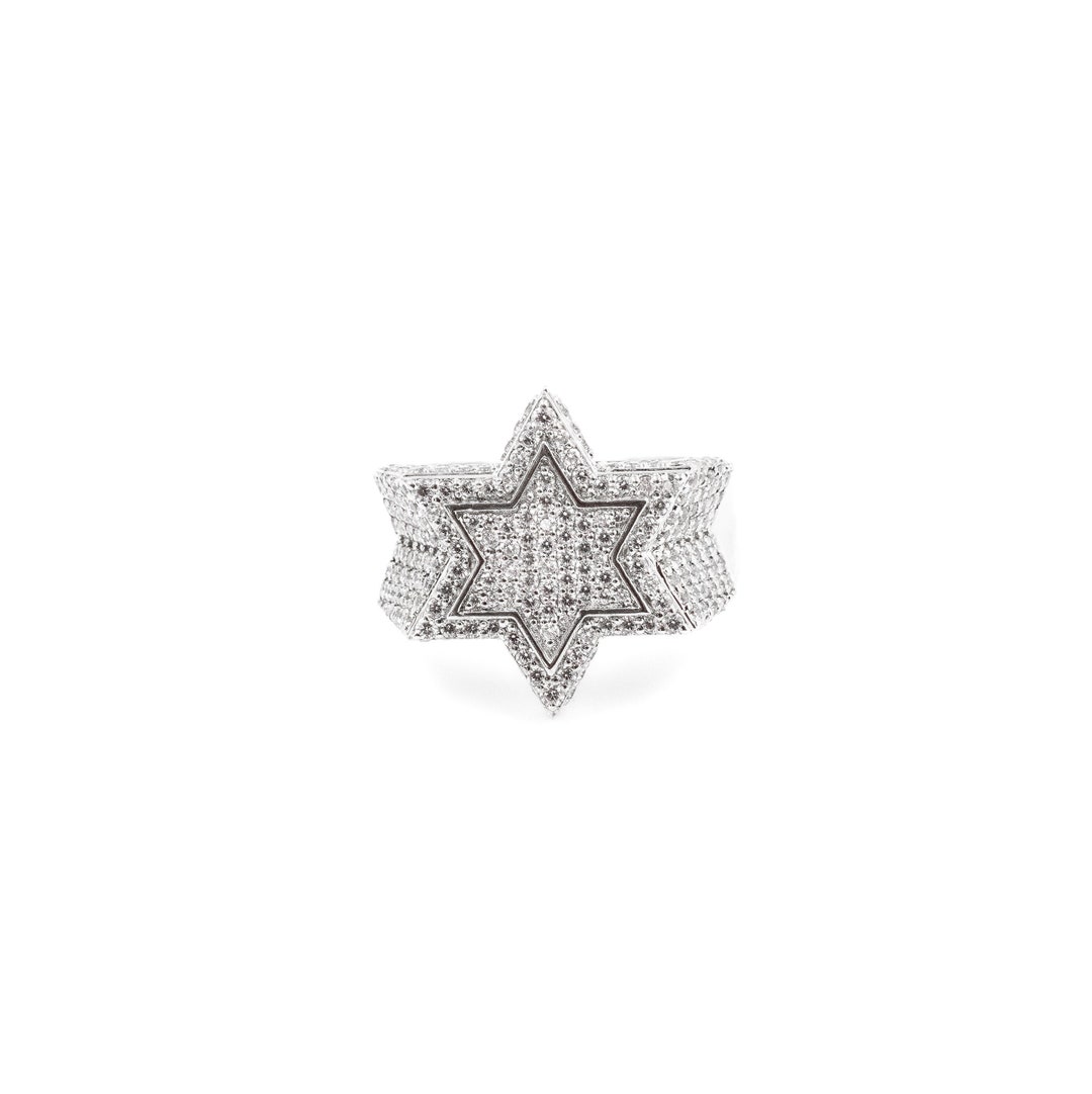Iced Out Star Ring for Men and Women in 925 Silver, 10k Gold, or 14k ...