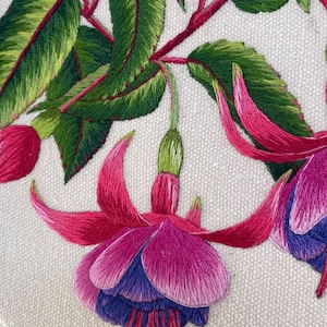 PDF Embroidery Pattern Fuchsia, Embroidery Fuchsia, Flower Embroidery ...