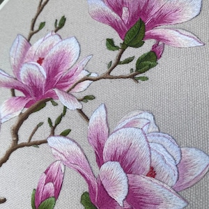 PDF Embroidery Pattern Magnolia, Embroidered Magnolia, Flower ...