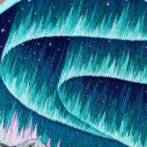 PDF Embroidery Northern Lights Pattern, Embroidered Landscape ...