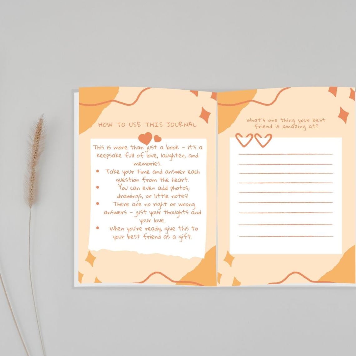 Best Friend Memory Book | Printable Journal for Best Friends | Gift ...