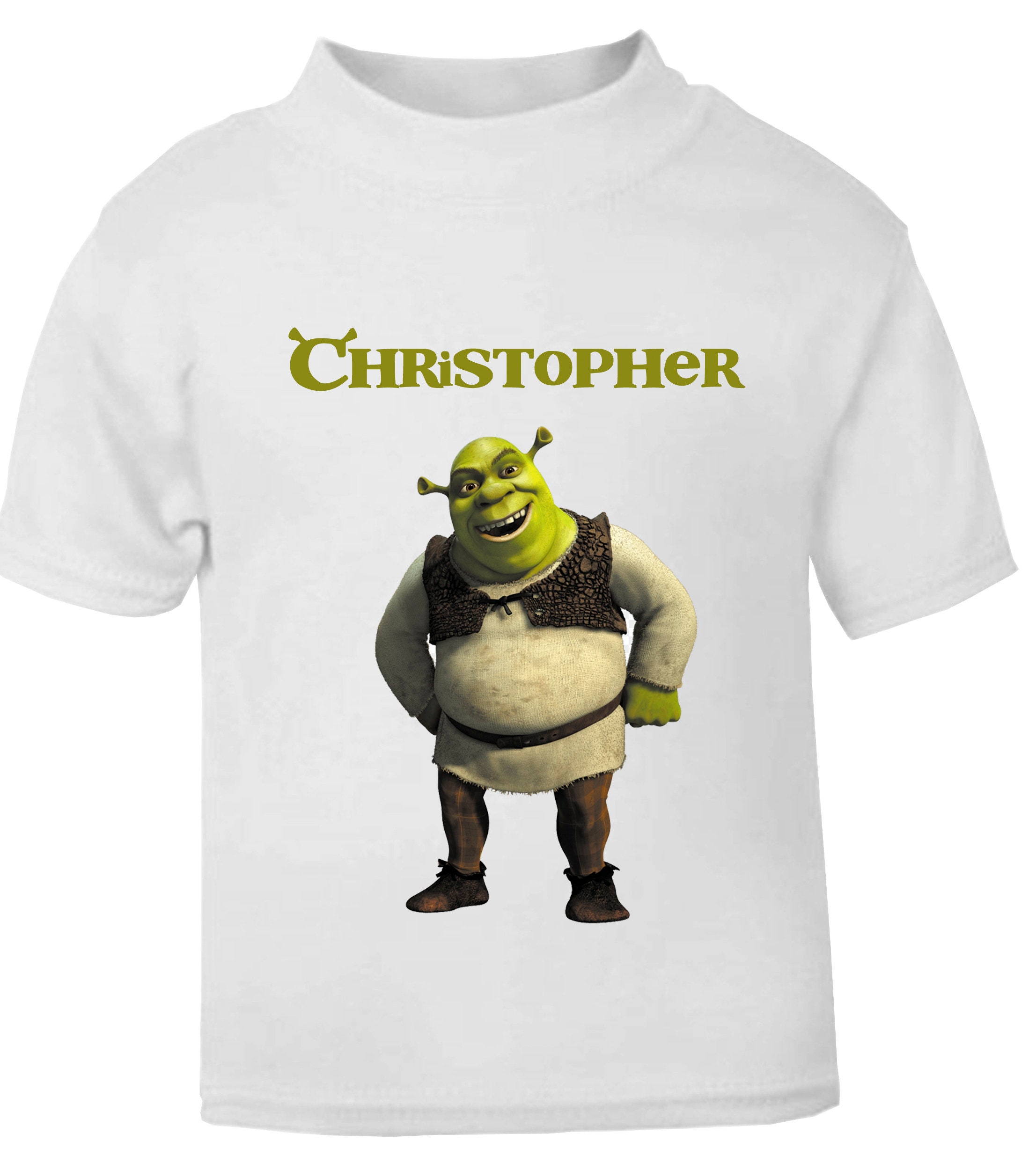 Shrek Girls/boys Personalised Short Sleeve T Shirt With Your Own Name ...