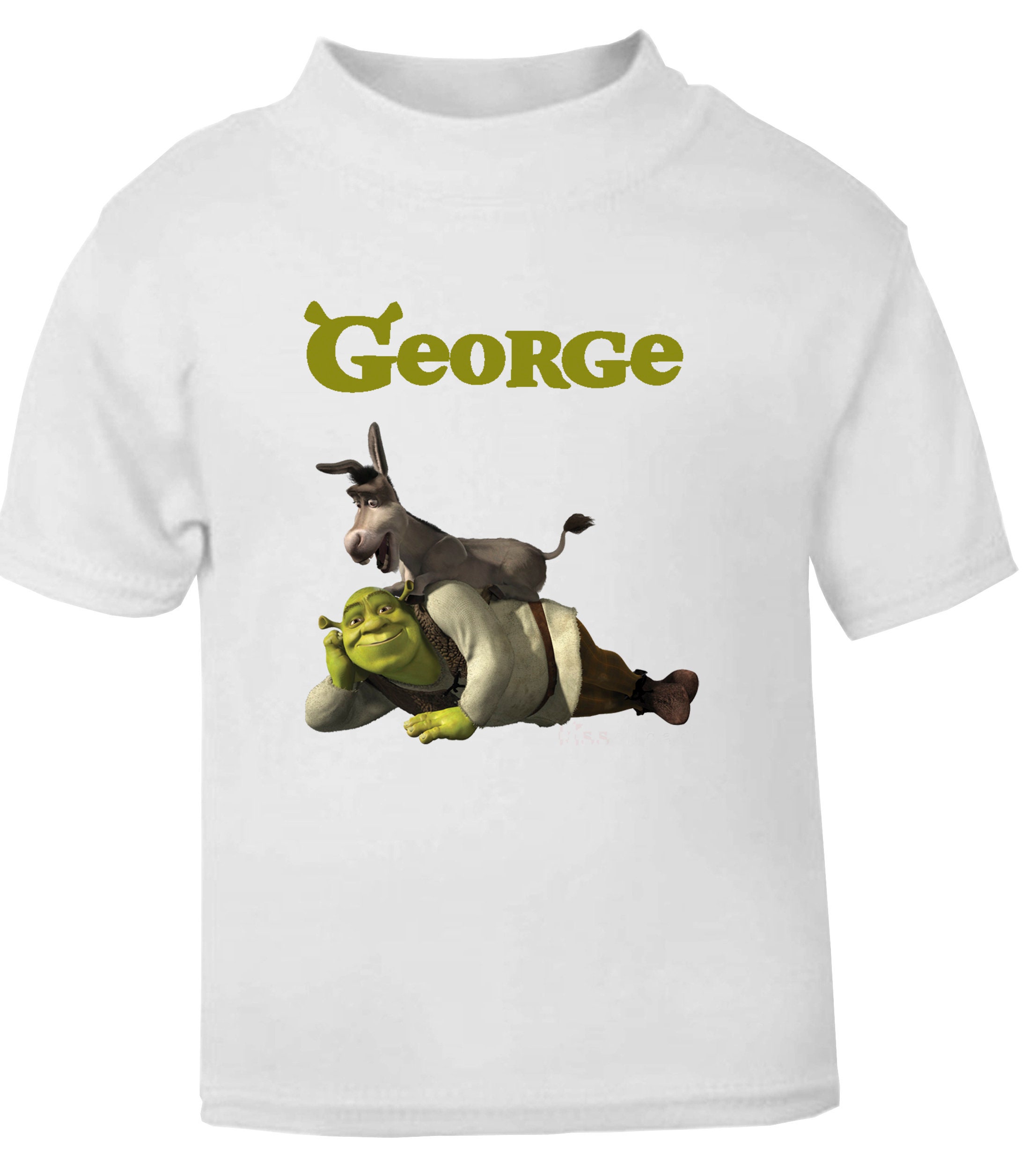 Shrek Girls/boys Personalised Short Sleeve T Shirt With Your Own Name ...