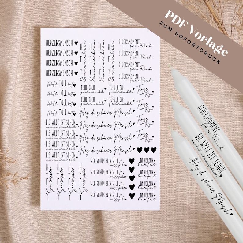 Heart Person PDF Template Candle Tattoo Candle Stickers / Candles ...