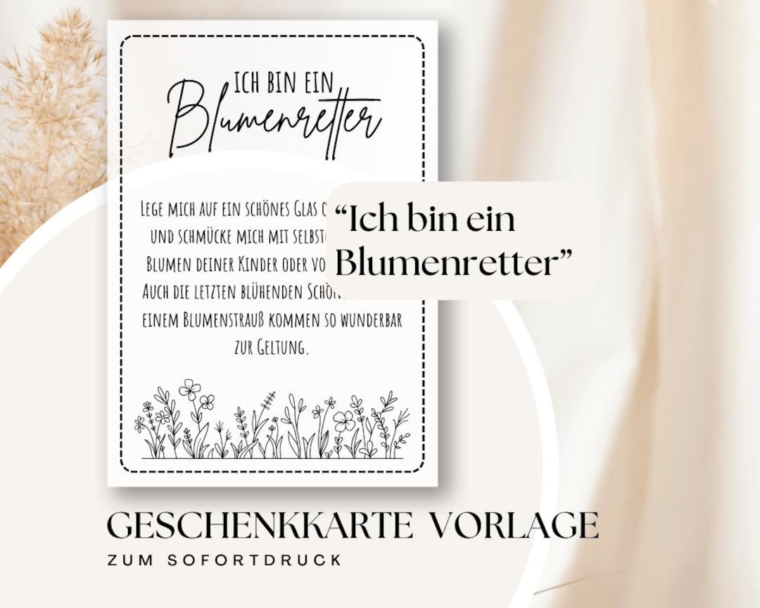 I'm a Flower Savior – PDF Template for a Creative Cash Gift | Perfect ...