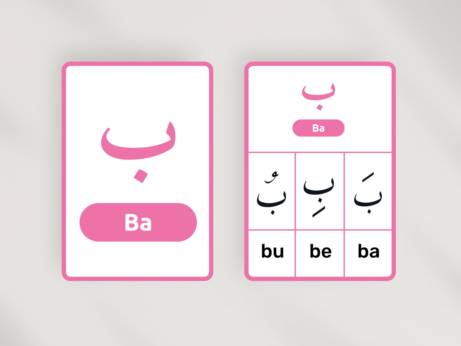 Arabic Alphabet Flash Cards, Arabic Letters, Harakat, Arabic Flashcards ...