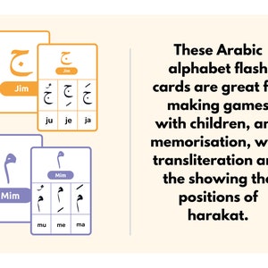 Arabic Alphabet Flash Cards, Arabic Letters, Harakat, Arabic Flashcards ...