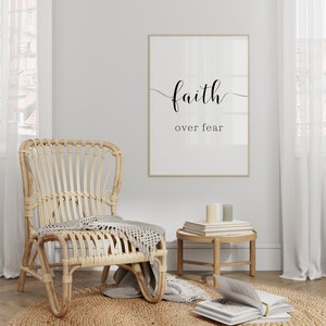 Faith Over Fear Wall Art, Faith Printable Quotes, Bible Verse Print ...