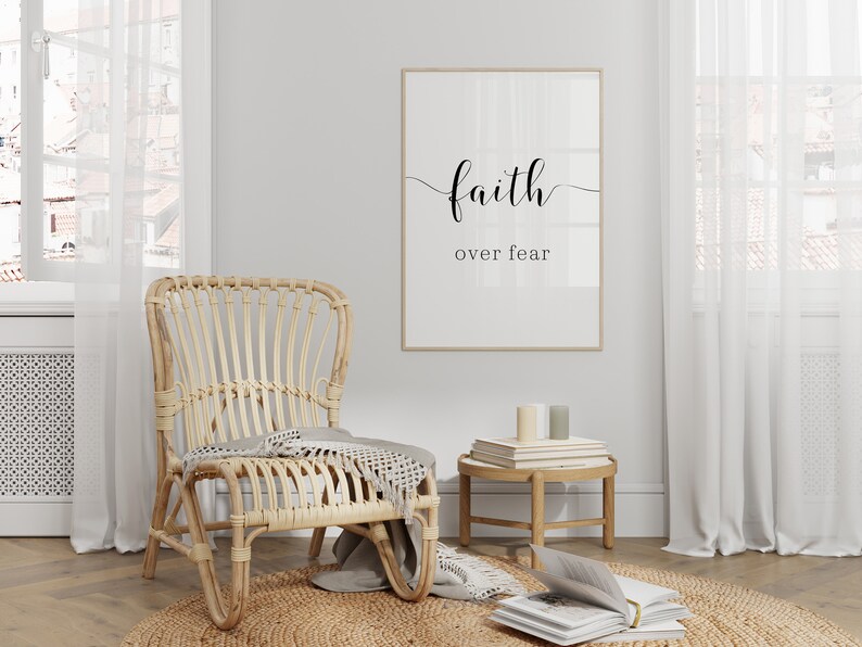 Faith Over Fear Wall Art, Faith Printable Quotes, Bible Verse Print ...