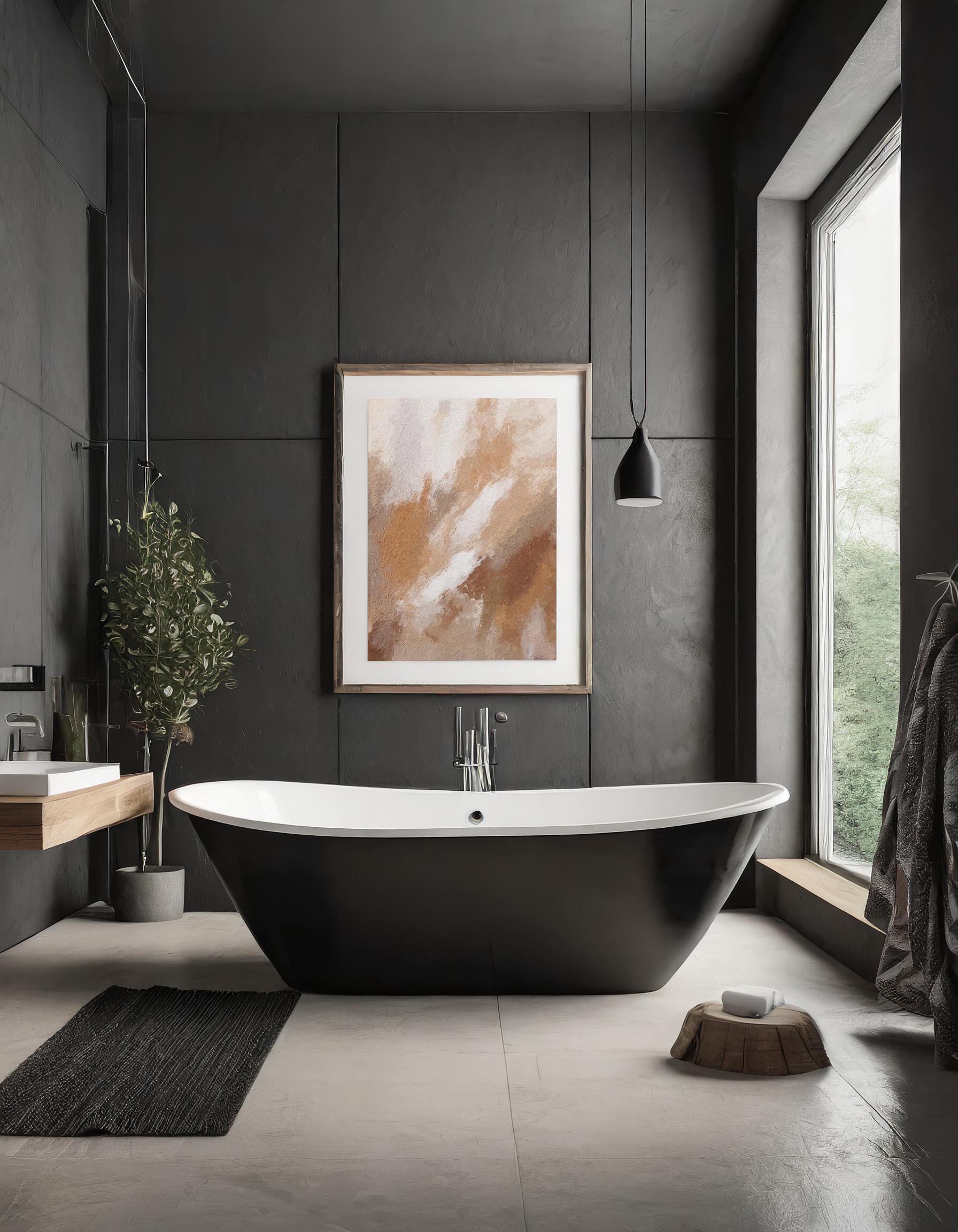 Earthy Neutral Abstract Wall Art Contemporary Minimalist Painting ...