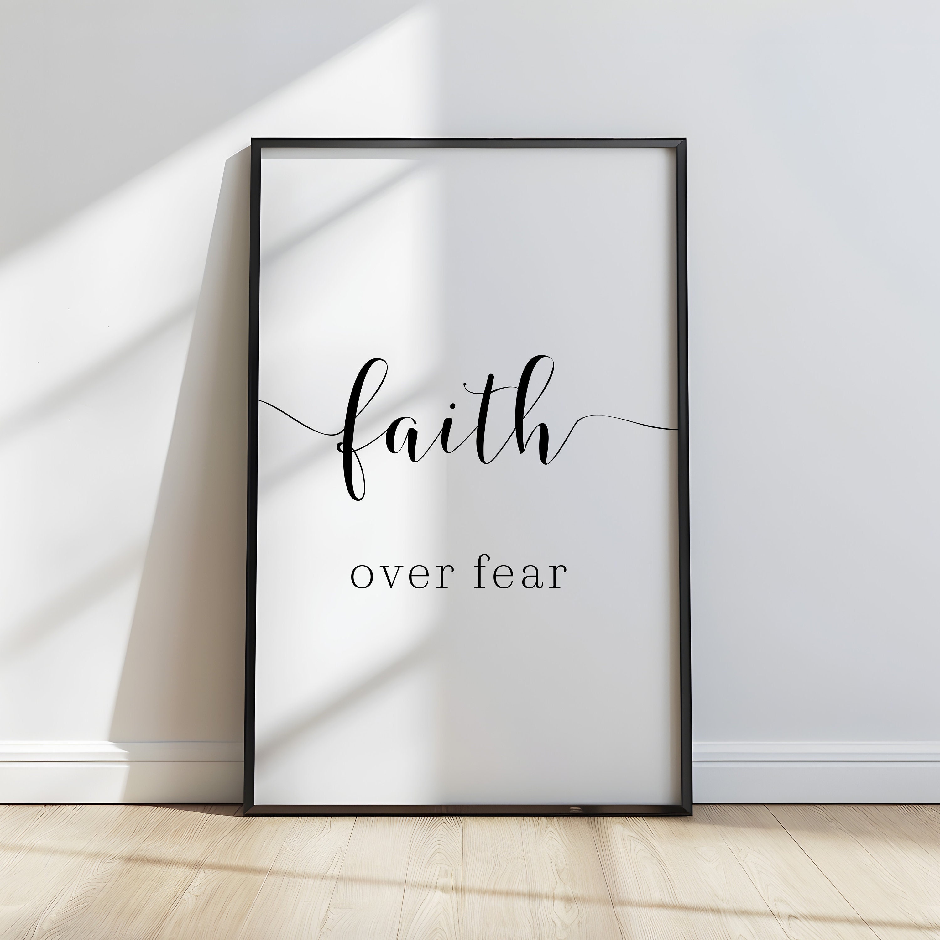 Faith Over Fear Wall Art, Faith Printable Quotes, Bible Verse Print ...