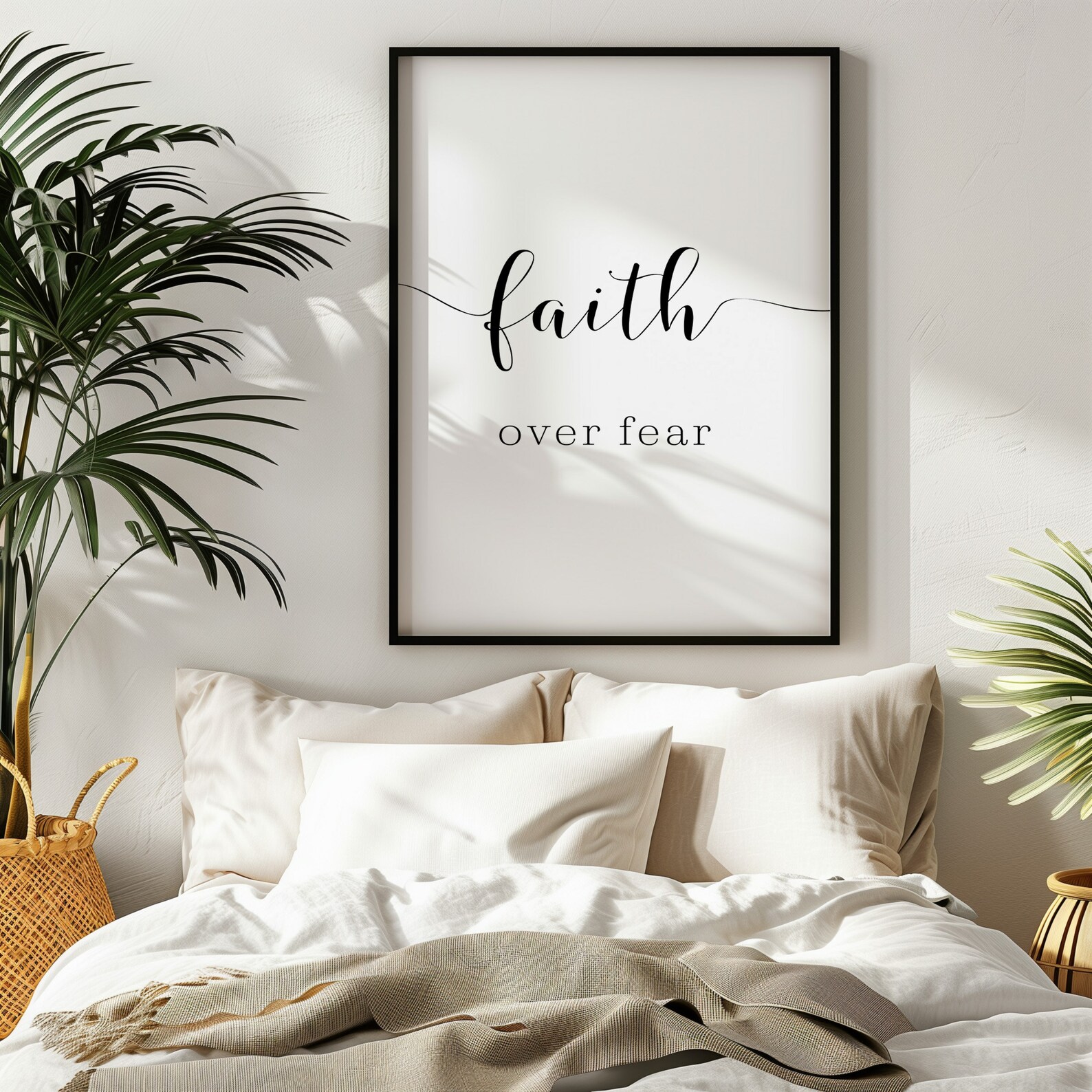 Faith Over Fear Wall Art, Faith Printable Quotes, Bible Verse Print ...