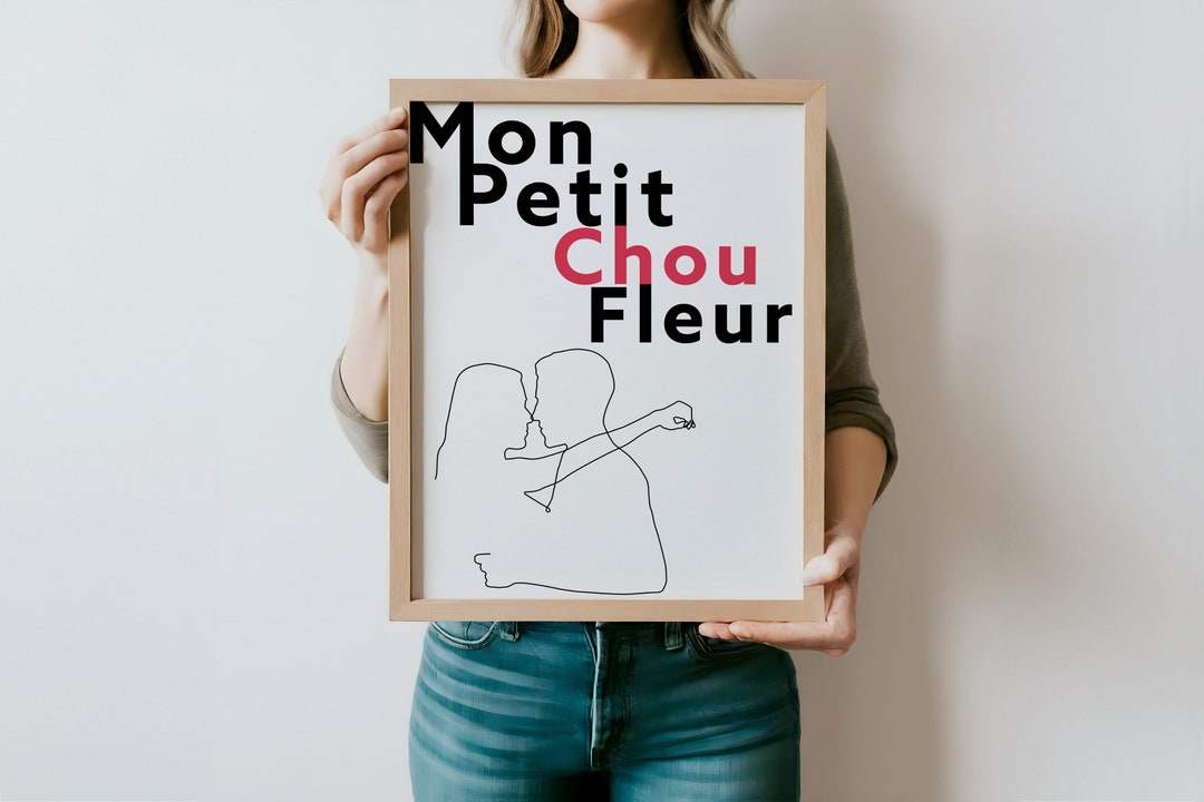 Mon Petit Chou French Quote Print: Minimalist Line Art (digital ...