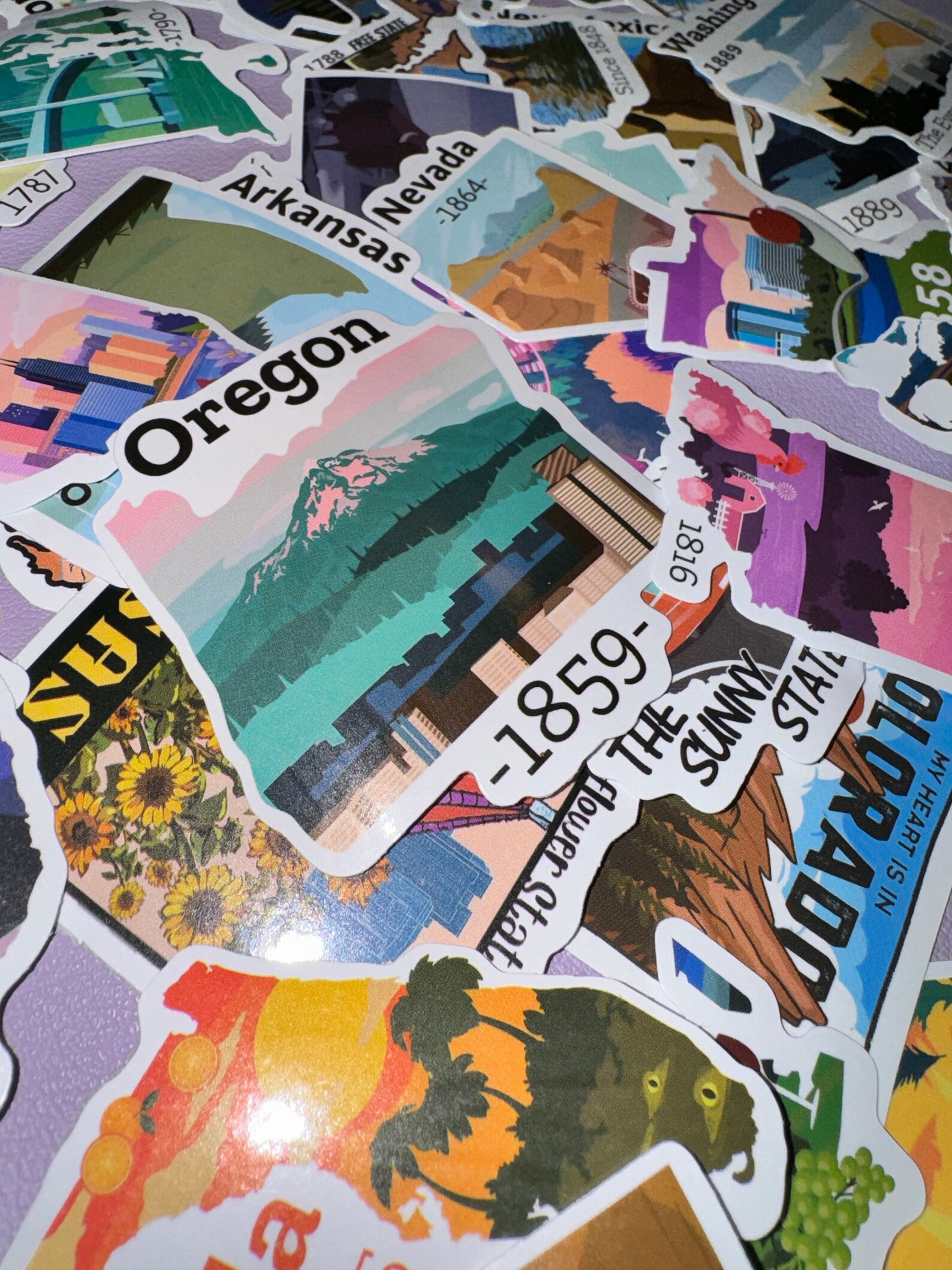 Glossy Vinyl Waterproof Stickers State Stickers planner Scrapbooking ...