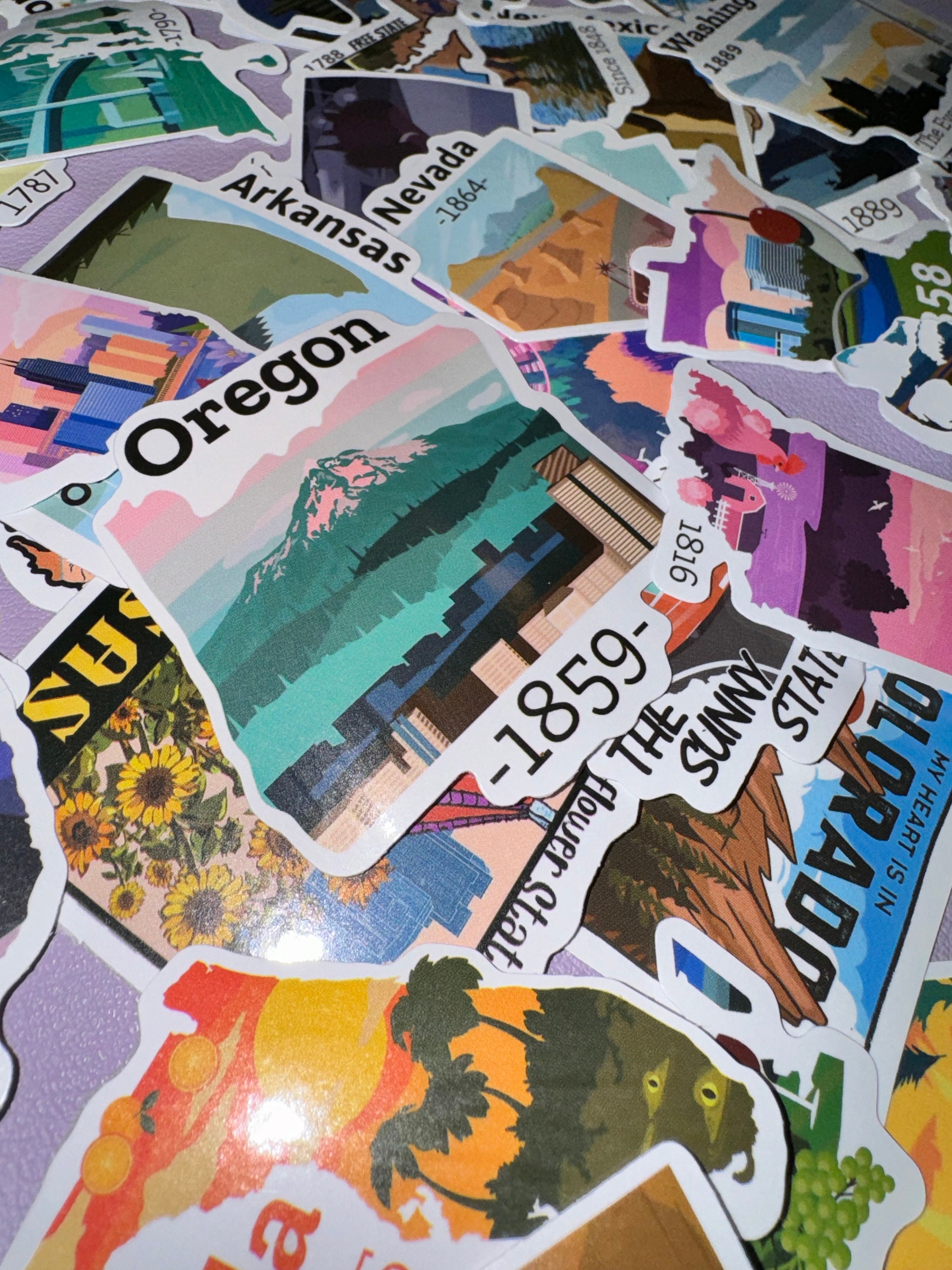 Glossy Vinyl Waterproof Stickers State Stickers planner Scrapbooking ...