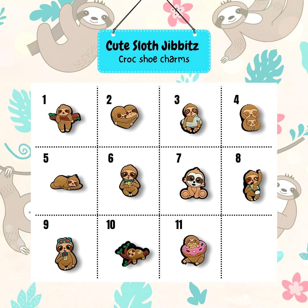 Adorable Sloth Croc Shoe Charm Cute Animal Shoe Accessories Perfect ...