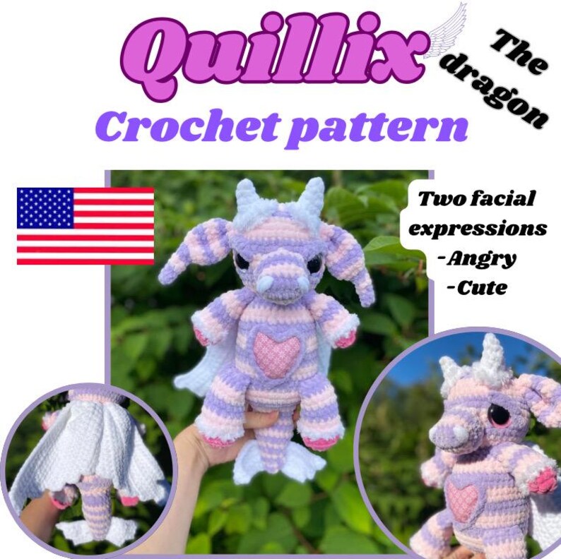 Quillix Dragon Crochet Pattern. - Etsy