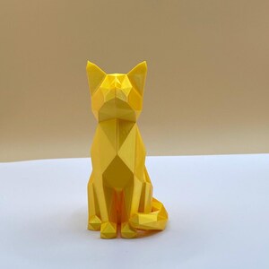 Cat Statue: Geometric Decor - Etsy