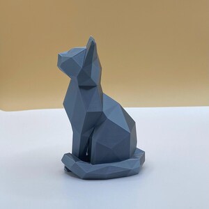 Cat Statue: Geometric Decor - Etsy