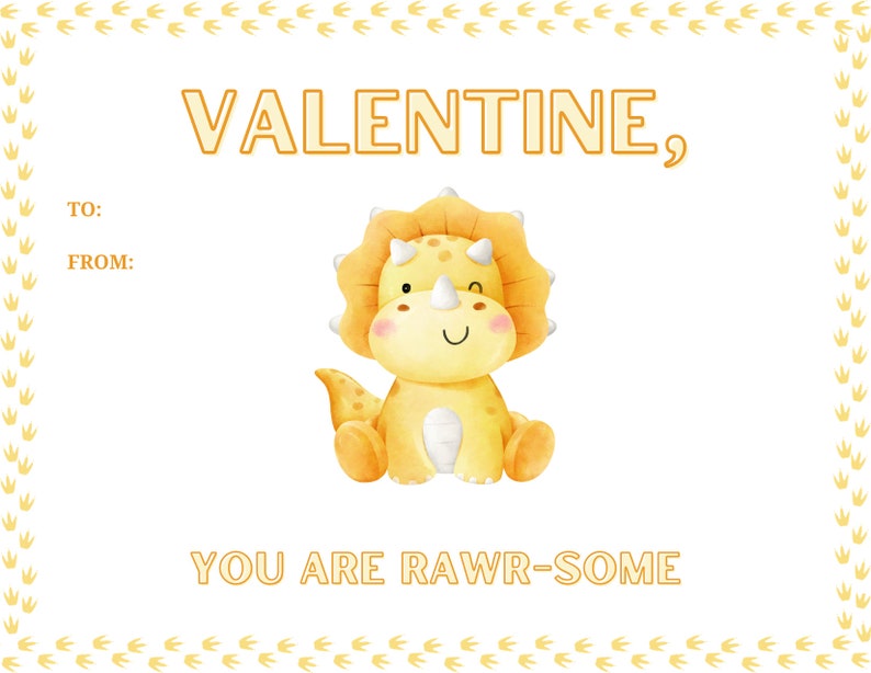 Printable Dinosaur Valentine's Day Cards - Etsy