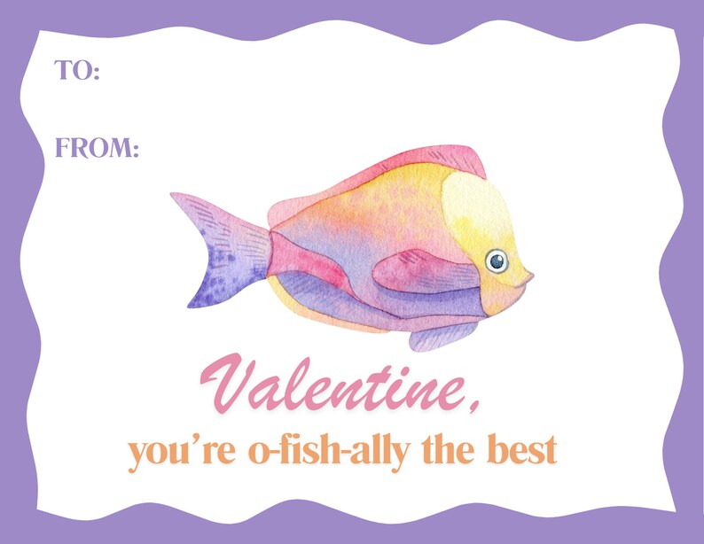 Printable Marine Animal Valentine's Day Cards - Etsy