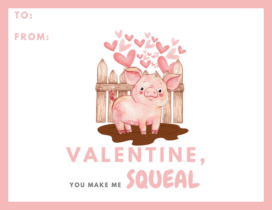 Printable Farm Animals Valentine's Day Cards - Etsy