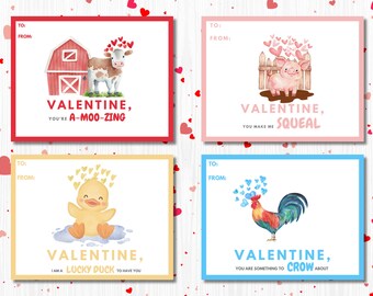 Printable Zoo Animals Valentine's Day Cards - Etsy