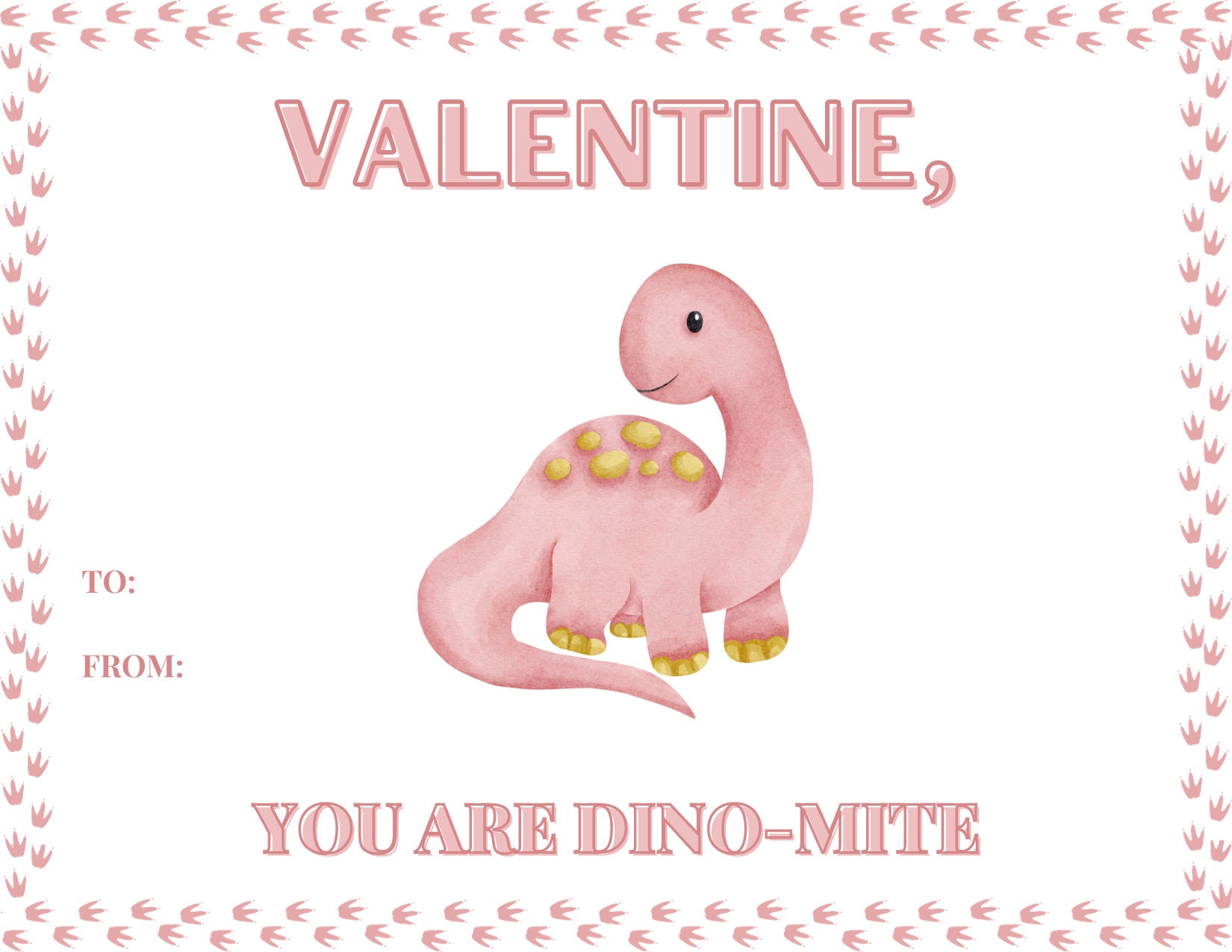 Printable Dinosaur Valentine's Day Cards - Etsy