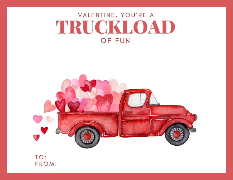 Printable Car Valentine's Day Cards - Etsy