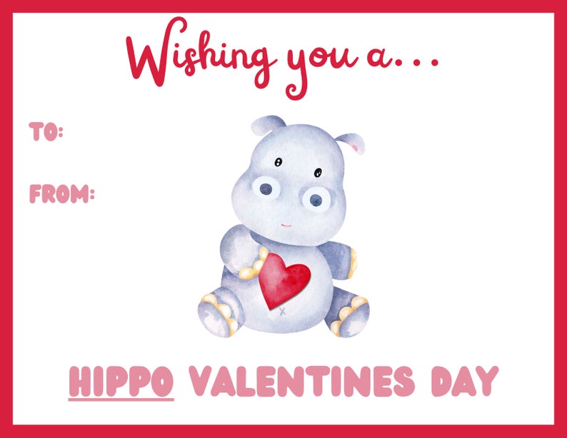 Printable Zoo Animals Valentine's Day Cards - Etsy