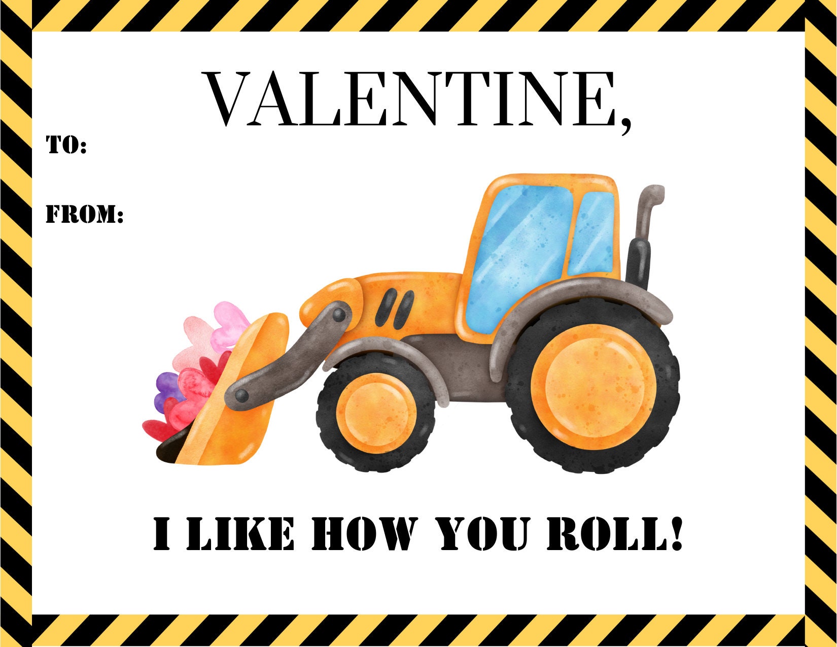 Printable Construction Valentine's Day Cards - Etsy