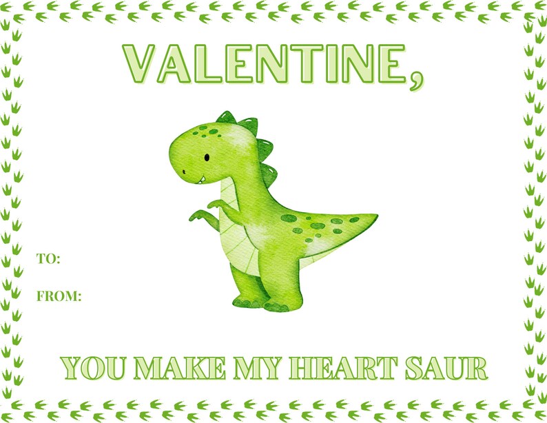 Printable Dinosaur Valentine's Day Cards - Etsy