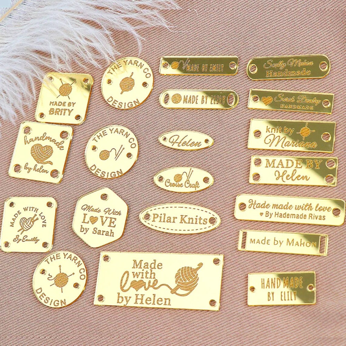 Clothes Labels Tags Engraved Acrylic Clothing Tags Handmade DIY Bags ...