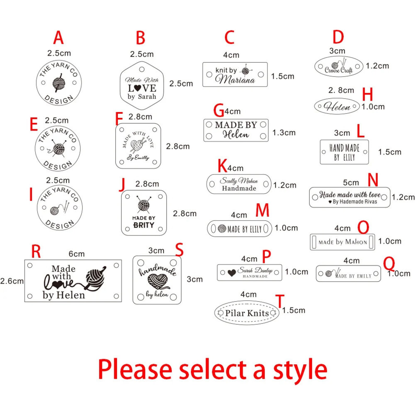 Clothes Labels Tags Engraved Acrylic Clothing Tags Handmade DIY Bags ...