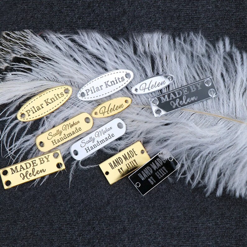 Clothes Labels Tags Engraved Acrylic Clothing Tags Handmade DIY Bags ...