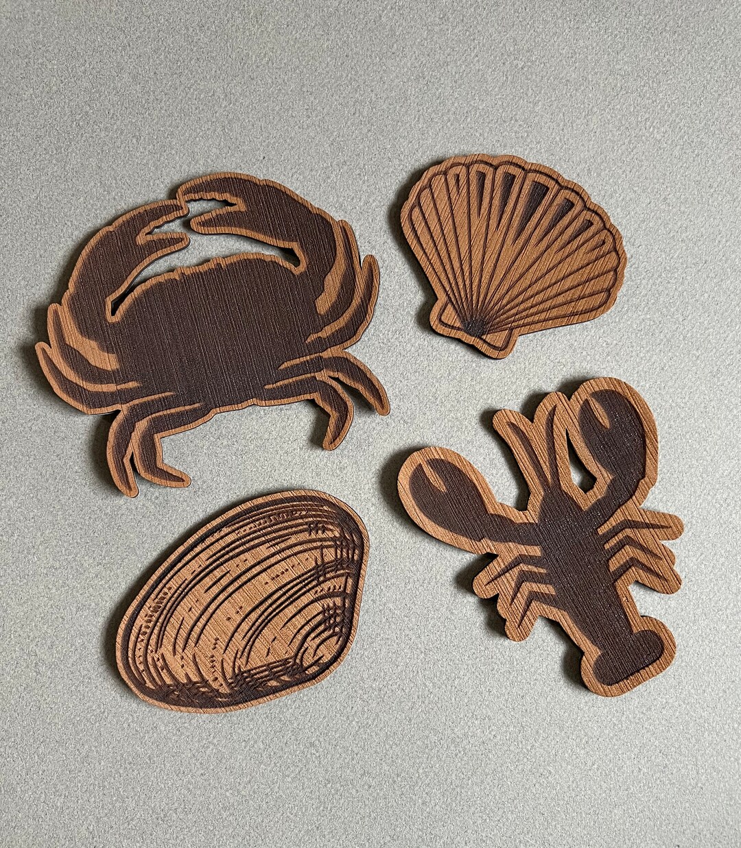 Sea Stickers - Set of 4 - Mollusk & Shellfish Bundle - Etsy