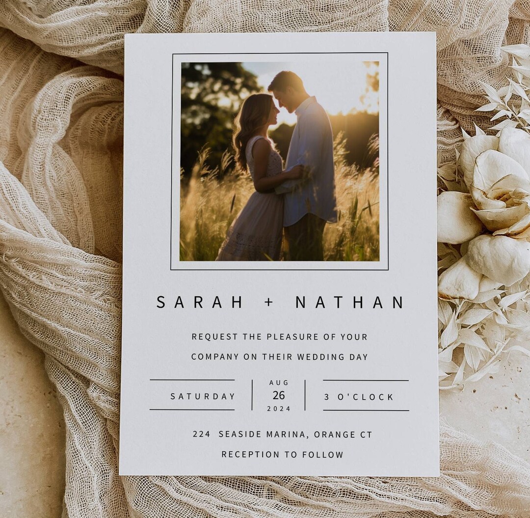 Minimalist Wedding Invitation Template Editable Minimalist Wedding ...