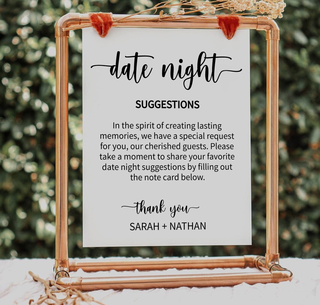 Modern Date Night Suggestions Sign Date Night Ideas Sign Date Night ...