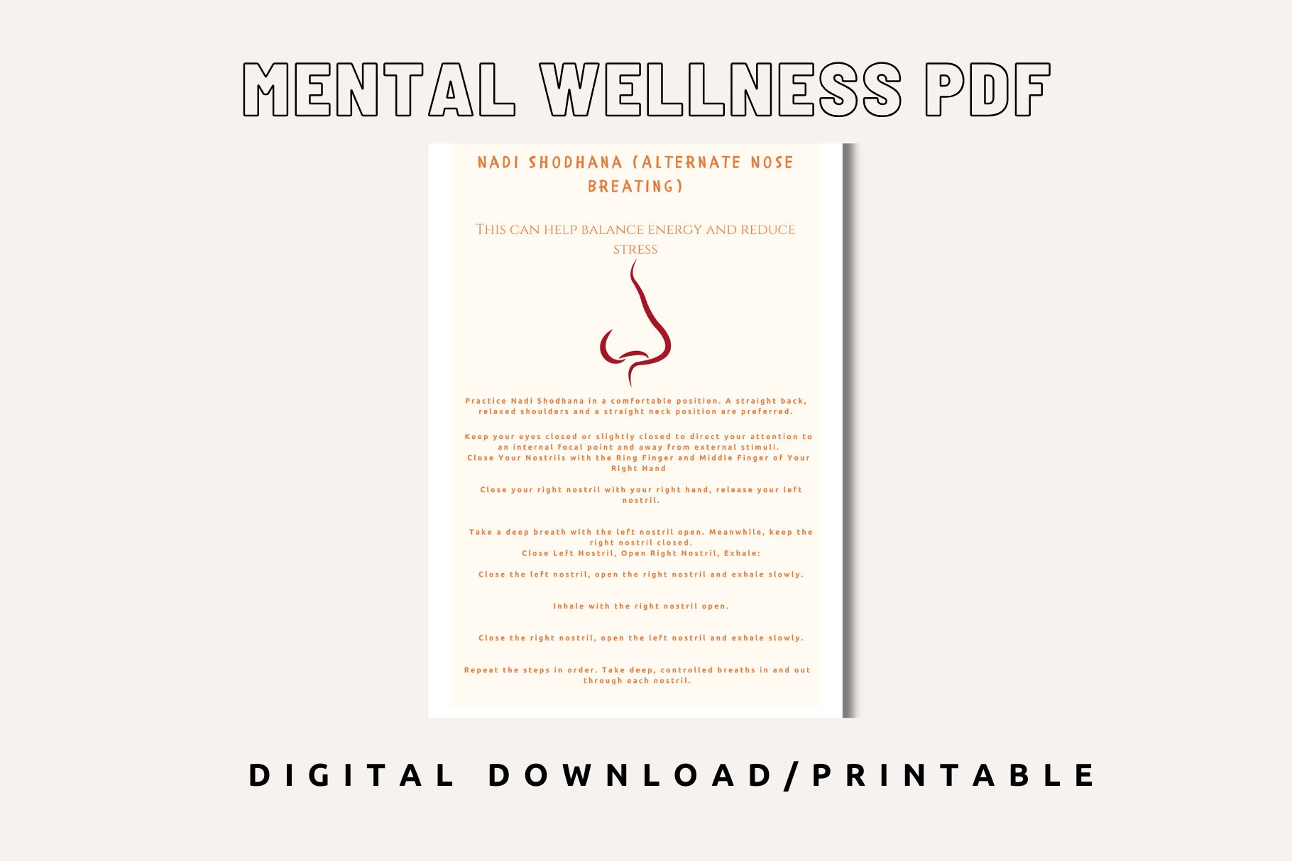 Mindful Breathing Exercise Pdf,nadi Shodhana,alternate Nose Breathing ...